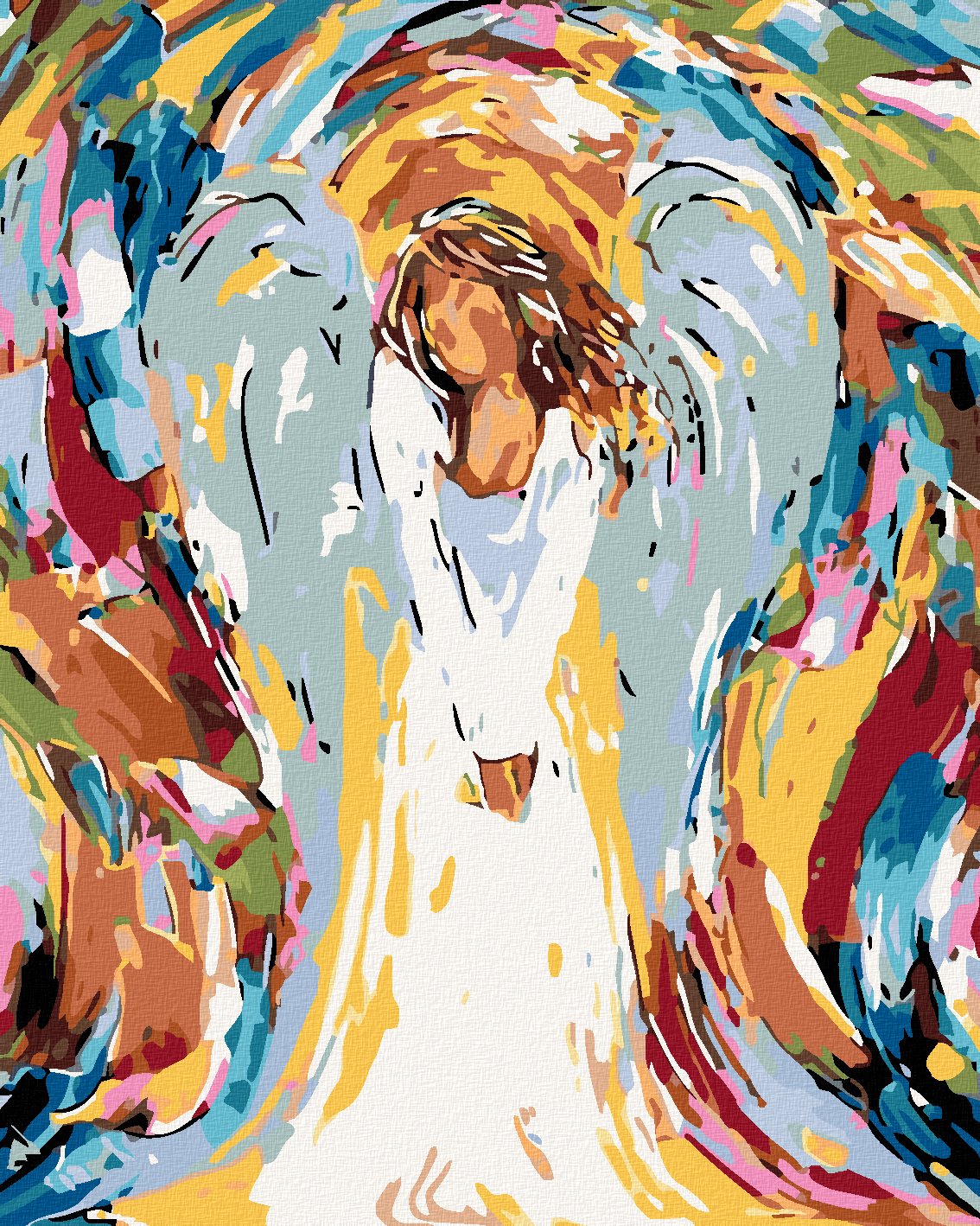 Malen nach Zahlen - FARBIGER ENGEL - zuty.de – ZUTY AT