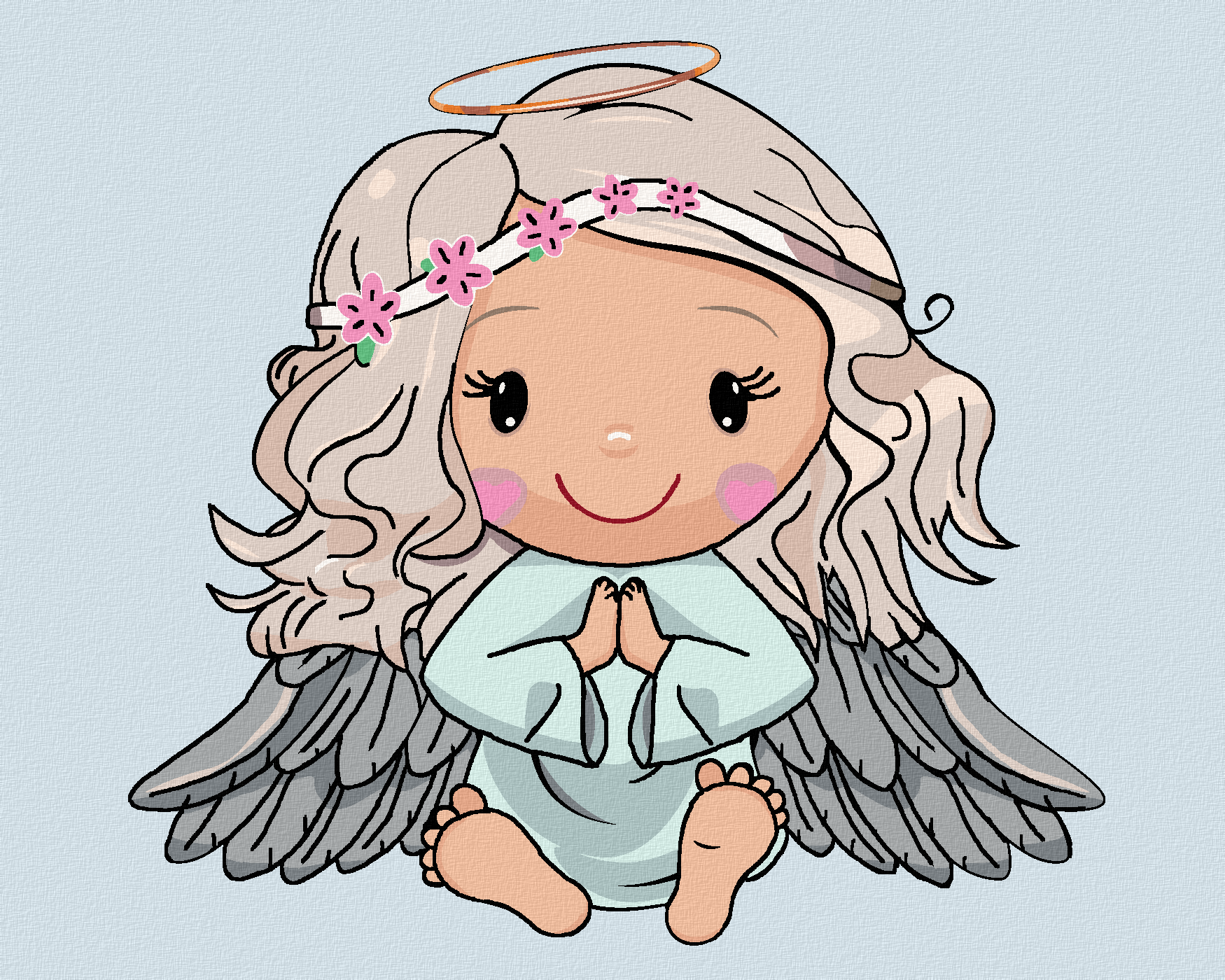 Malen nach Zahlen - BABY ENGEL MIT LOCKEN – ZUTY AT