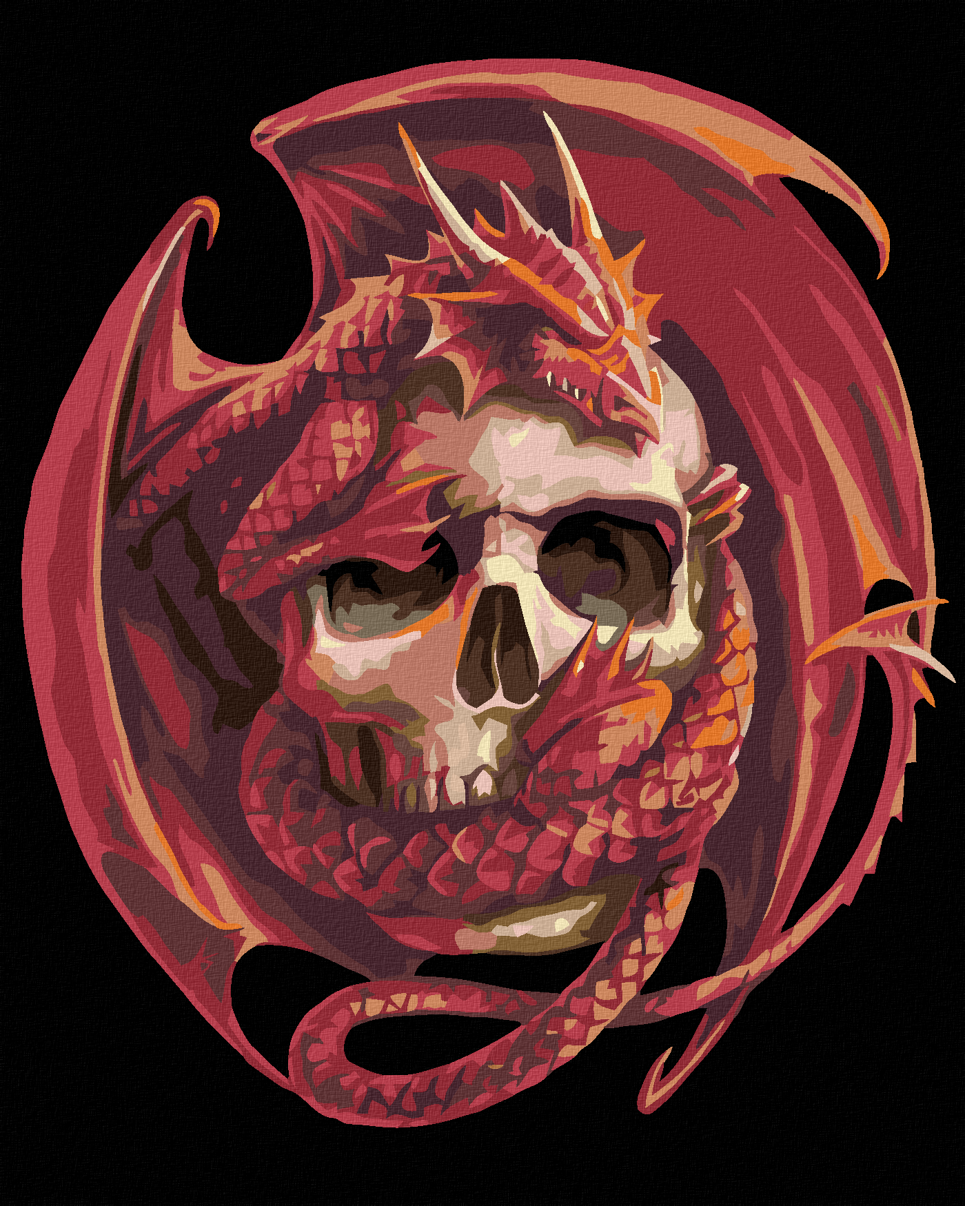 Malen nach Zahlen - TOTENKOPF MIT DRACHEN - zuty.de – ZUTY AT